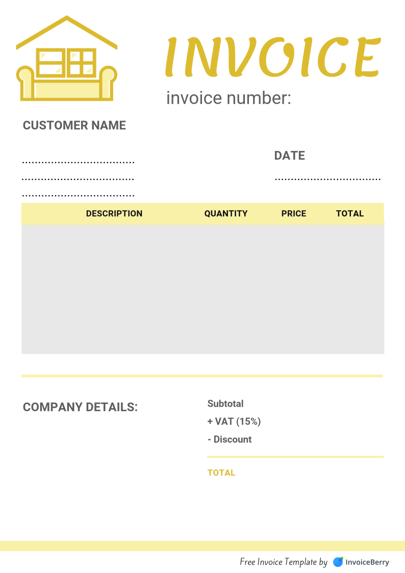 Free Furniture Invoice Template Sample 11 Download InvoiceBerry